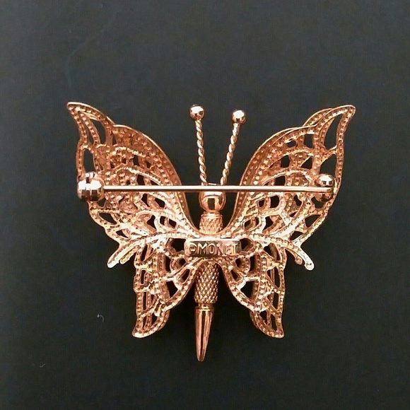 Monet | Jewelry | Vintage Monet Butterfly Pin Filigree Brooch Lacy ...
